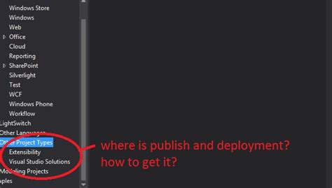 C How To Add Publish And Deployment In A New Project Window Stack