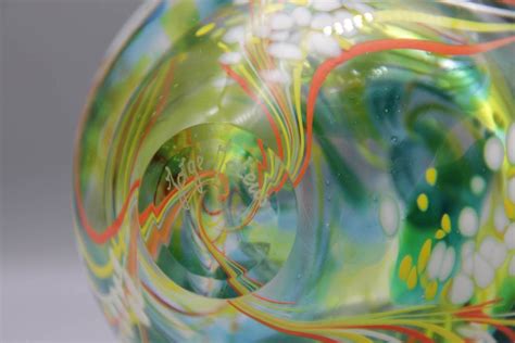 Proantic Jorge Mateus Flacon Déco Vert Et Jaune