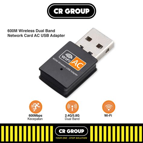 Jual Crgroup Wireless Usb Wifi Adapter Dual Network Mbps Card Ac Disc Driver Shopee