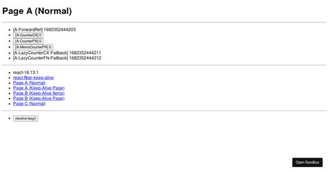React Fiber Keep Alive Examples Codesandbox