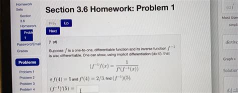 Solved Section 3 6 Homework Problem 1 0 Homework Sets Chegg Com