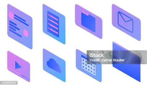 세련된 그라데이션 아이소메트릭 벡터 웹 디자인 및 Ui Ux 디자인 세트의 오브젝트 일러스트 0명에 대한 스톡 벡터 아트 및 기타 이미지 Istock