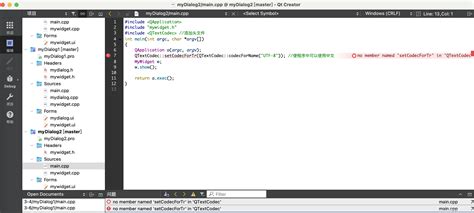 【qt小白】error No Member Named ‘setcodefortr‘ In ‘qtextcodec‘qt Creator显示no Member Named
