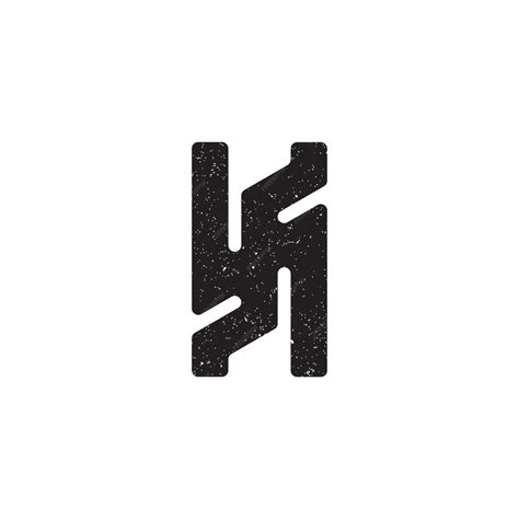 흰색 배경에 고립 된 검은 색의 추상 초기 문자 Hs 로고 프리미엄 벡터
