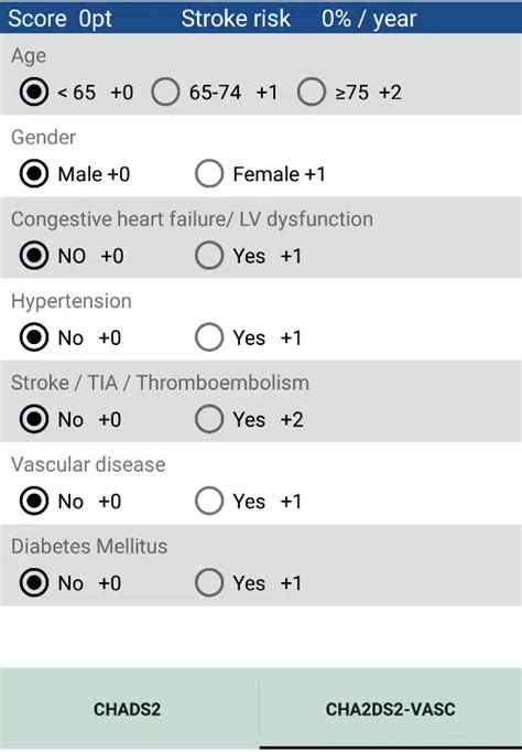 Mecánicamente Algo Presentador Chads2 Vasc Calculadora Reacción