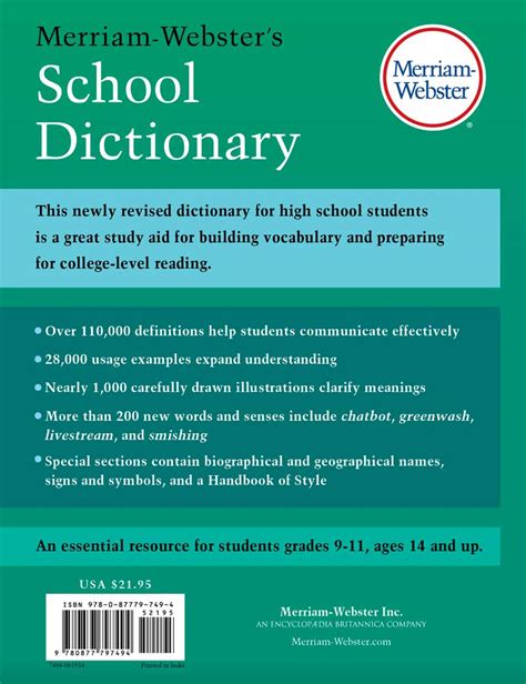 Merriam Websters School Dictionary Merriam Webster Shop