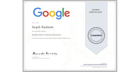 Saqib Nadeem On Linkedin Completion Certificate For Analyze Data To