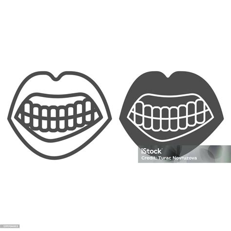 화가 입선과 단단한 아이콘 감정 개념 슬픈 입술과 치아 는 흰색 배경에 서명 모바일 개념과 웹 디자인을위한 윤곽 스타일의 얼굴 감정 아이콘 벡터 그래픽 가공의 인물에 대한