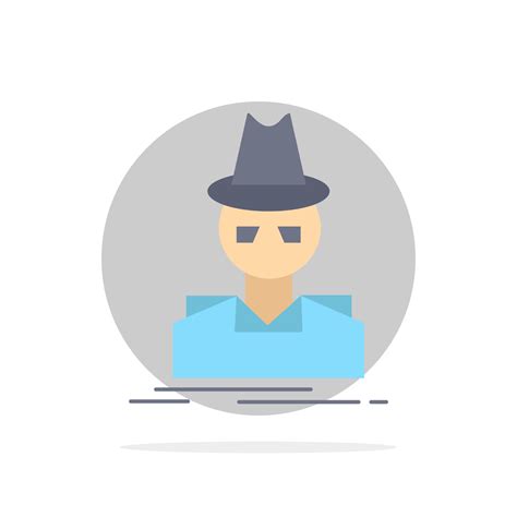 Detective Hacker Incognito Spy Thief Flat Color Icon Vector 17987265