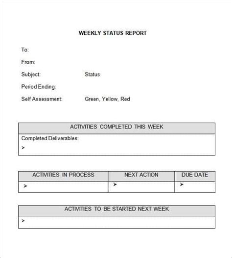 Weekly Status Report Template Word Excel Formats Writing Word Excel Format