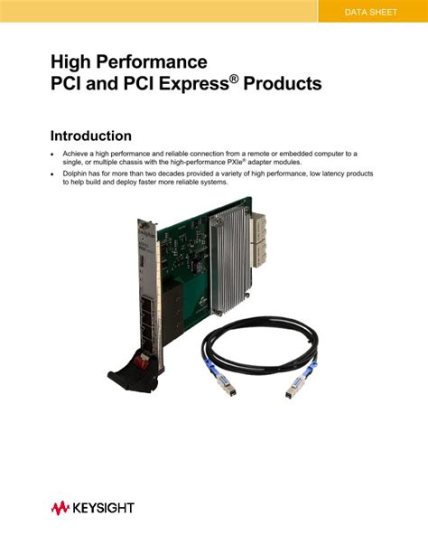 High Performance Pci And Pci Express Products Pdf Asset Page Keysight