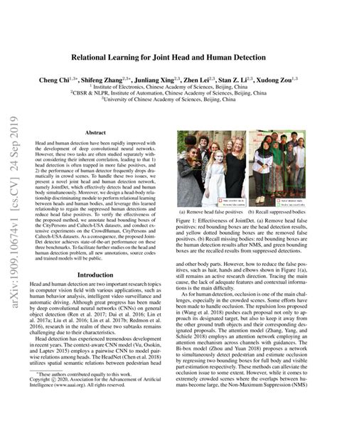 Relational Learning For Joint Head And Human Detection Deepai