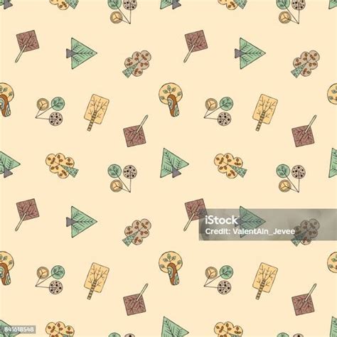 벡터 손으로 그려진된 완벽 한 패턴 장식 양식된 유치 한 나무 낙서 스타일 부족 그래픽 그림입니다 장식 귀여운 손 그림 낙서