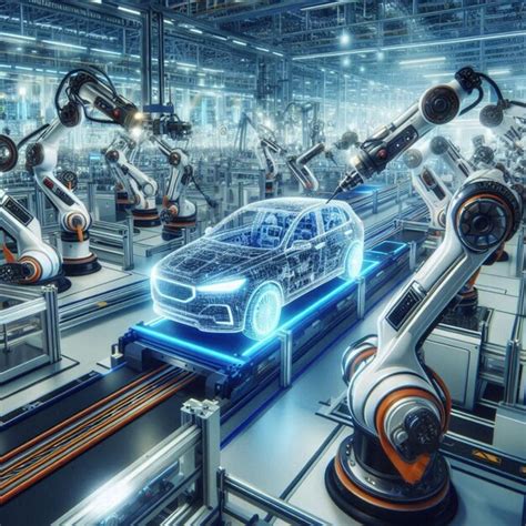 Innovative Robotic Assembly Line A Hightech Depiction Of A Robotic Assembly Line In A Smart