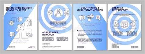 Usability Testing Session Process Blue Gradient Brochure Template Stock Vector Illustration Of