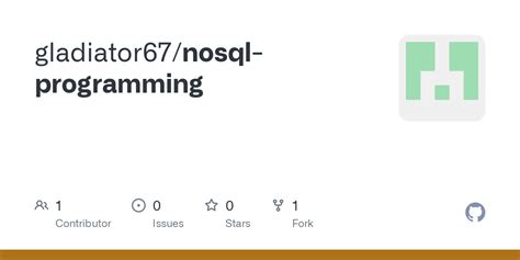 Github Gladiator67nosql Programming