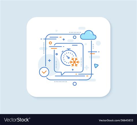 Freezing Timer Line Icon Ac Cold Temperature Sign Vector Image
