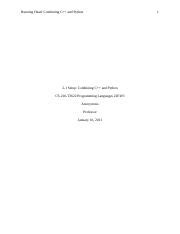 CS 210 Combining C And Python Docx Running Head Combining C And