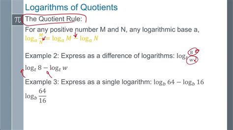 Lesson 4 1 2 Logarithmic Equations Product And Quotient Rule Youtube