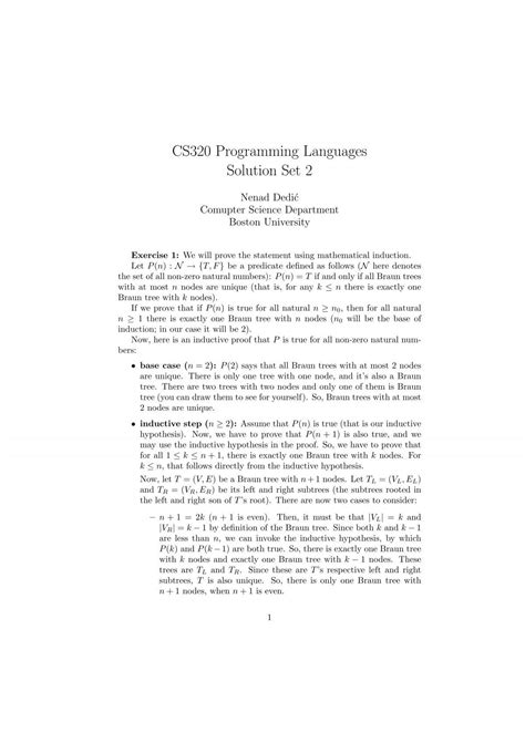 Cs320 Programming Languages Solution Set 2 Boston University