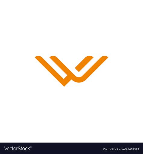 Letter W Abstract Linked Geometric Line Logo Vector Image