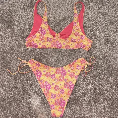 La Hearts By Pacsun Womens Orange And Pink Bikinis And Tankini Sets