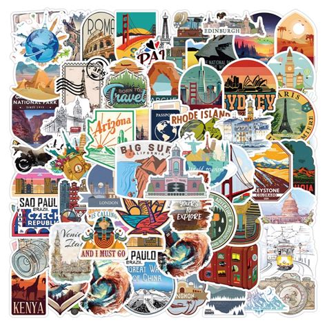 สติกเกอร์ไวนิล กันน้ํา สําหรับติดตกแต่งกระเป๋าเดินทาง แล็ปท็อป โน๊ตบุ๊ค 100 ชิ้น Shopee Thailand