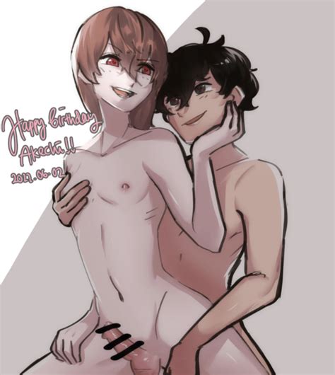 Rule 34 Akira Kurusu Anal Anal Sex Black Hair Brown Hair Femboy Goro