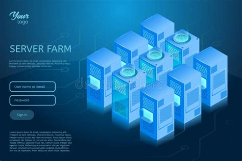 Data Center Isometric Vector Illustration Concept Of Web Hosting