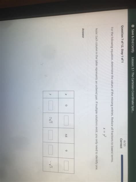 solved 0 save and end certify lesson 3 1 the cartesian