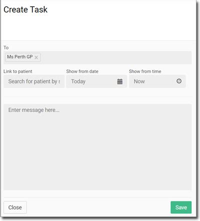 Create A Task In The Message Centre