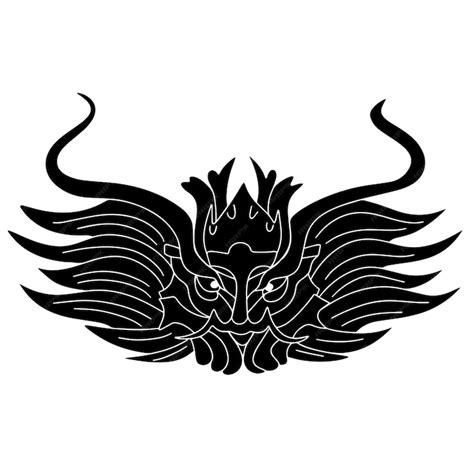 Cabeça De Dragões Negros Silhueta Dragões Cabeça Vetor Ilustração Vetor Premium