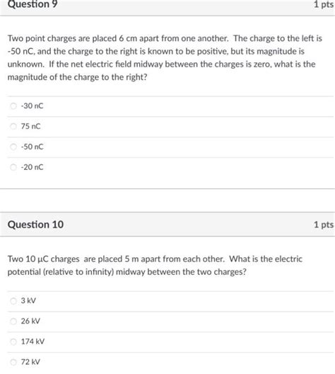 Solved Question Pts A Particle Of Charge NC Is Chegg