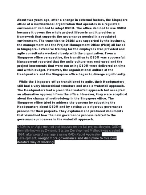 Dynamic System Development Method For A Multinational Organization Pdf