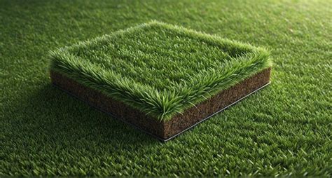A Square Of Grass With A Square In The Middle Premium Ai Generated Image