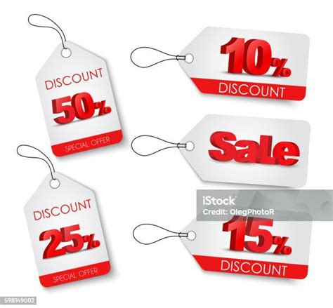 빨간색 3d 텍스트가 있는 흰색 레이블 집합 0명에 대한 스톡 벡터 아트 및 기타 이미지 0명 3차원 형태 가격표 Istock