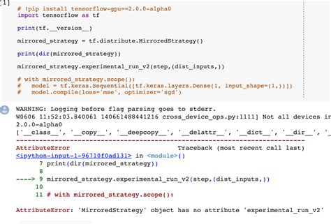 Tf 20 Tfdistributemirroredstrategy Without Methods Of Experimentalrunv2 Experimental