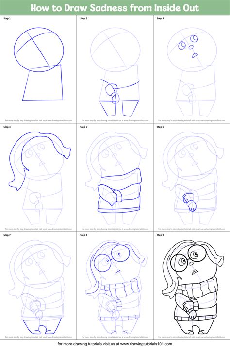 How To Draw Sadness From Inside Out Inside Out Step By Step DrawingTutorials Com