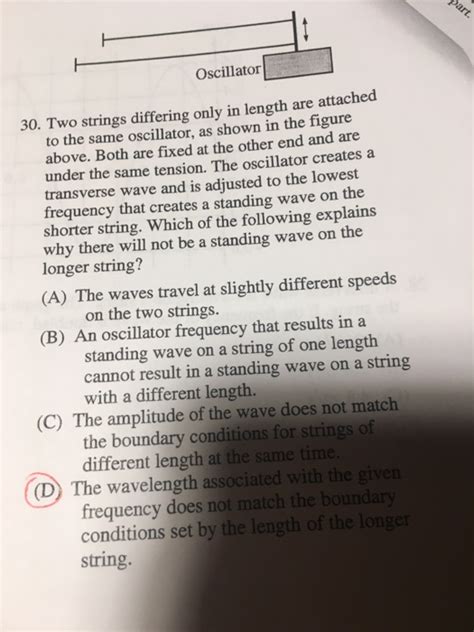 Solved Oscillator 30 Two Strings Differing Only In Length