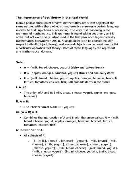 Math 1302 01 Discrete Mathematics Discussion Forum Unit 1 The Importance Of Set Theory In