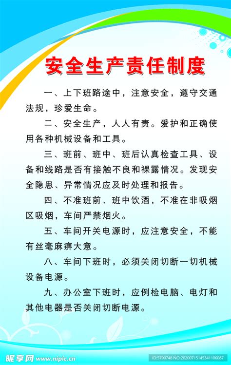 安全生产责任制度设计图 广告设计 广告设计 设计图库 昵图网