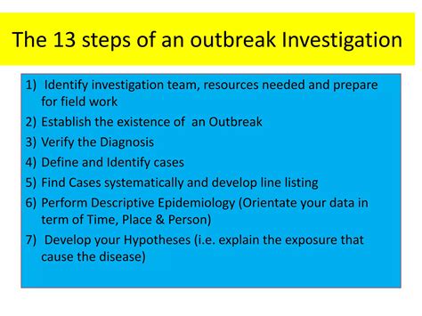 Outbreak Investigation Ppt Pptx
