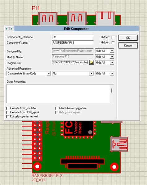 raspberry pi 3 library for proteus the engineering projects