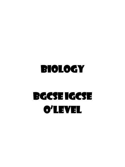 Bgcse Biology Pdf