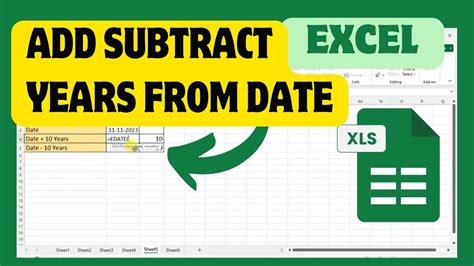 How To Add Subtract Years From Date In Excel Sheet Youtube