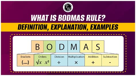 What Is Bodmas Rule Definition Explanation Examples Pw Store