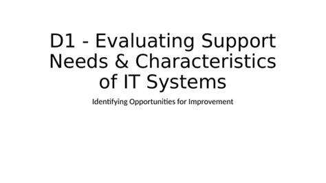 Level 3 It Btec Unit 12 It Technical Support Learning Aim A Teaching Resources
