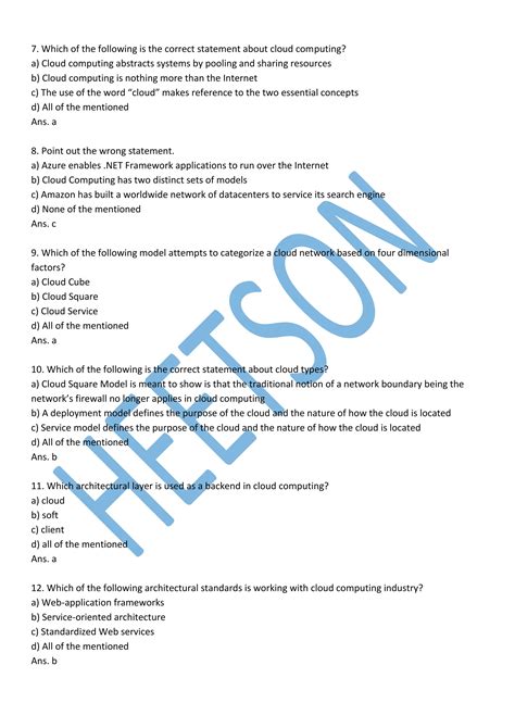 Iti Copa Cloud Computing Mcq Questions And Answers Pdf