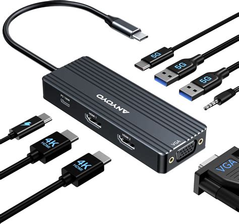 Usb C Docking Station Dual Hdmi Monitor Adapter Melelink Usb C Hub 3 Monitors