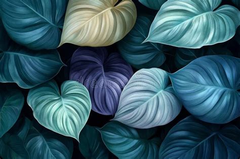 Background Of Nature With Abstract Green Leaves Tropical Leaf Texture Stock Illustration